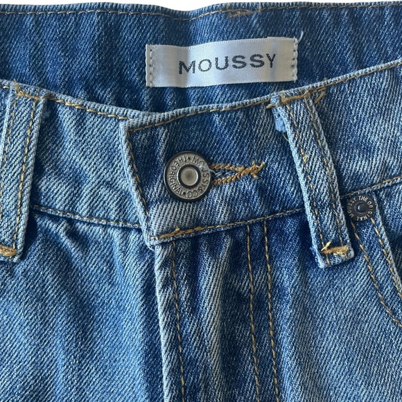 Moussy | Jeans | Moussy High Rise Ripped Straight Leg Denim Jeans Size 24 | Poshmark